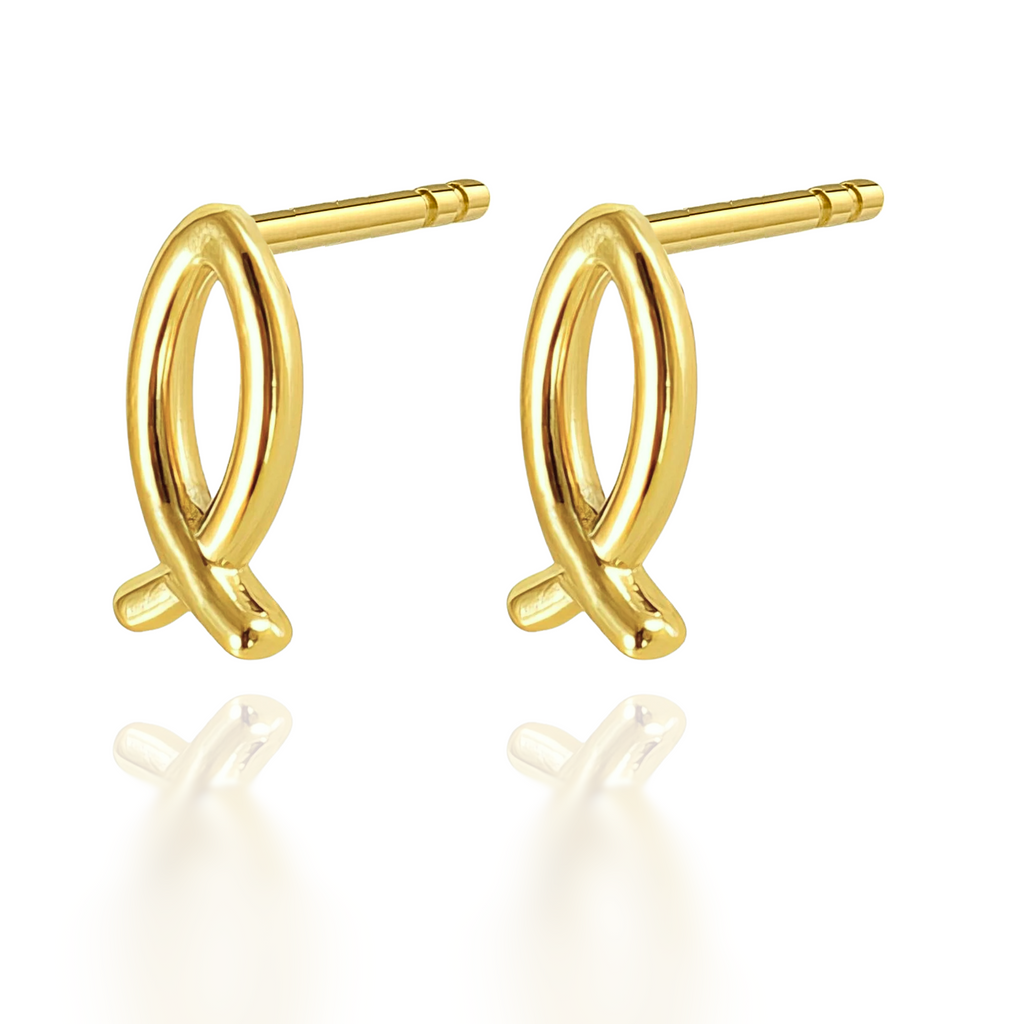 Ichthys Stud Earrings in Gold – AMADI Jewelry
