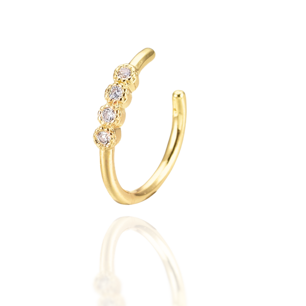 Triple Rhinestone Ear Cuff in Gold & Silver – AMADI Jewelry