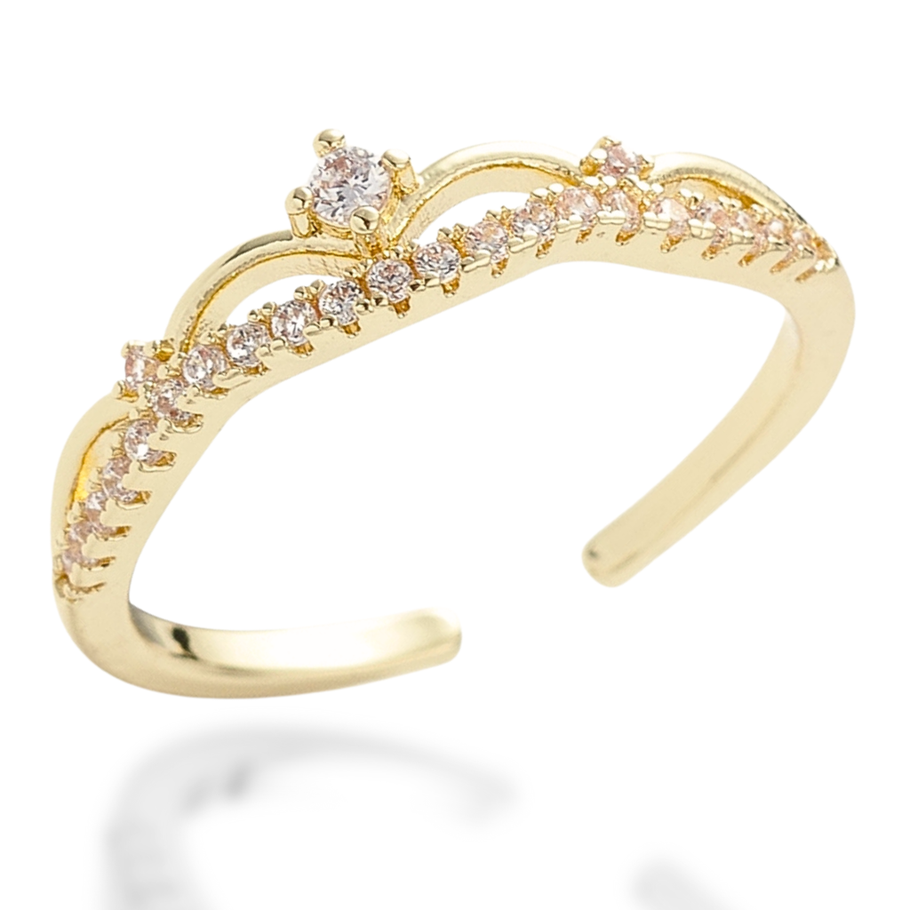 The Princess Tiara Adjustable Ring in Gold and Silver – AMADI Jewelry