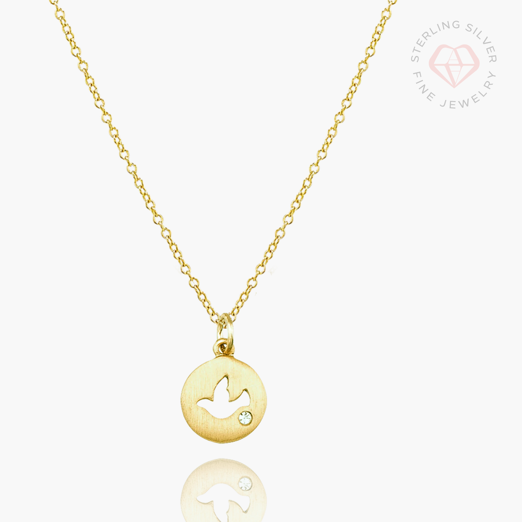 Matthew 3:16 Dove Necklace Gold Vermeil Sterling Silver Rose Gold ...