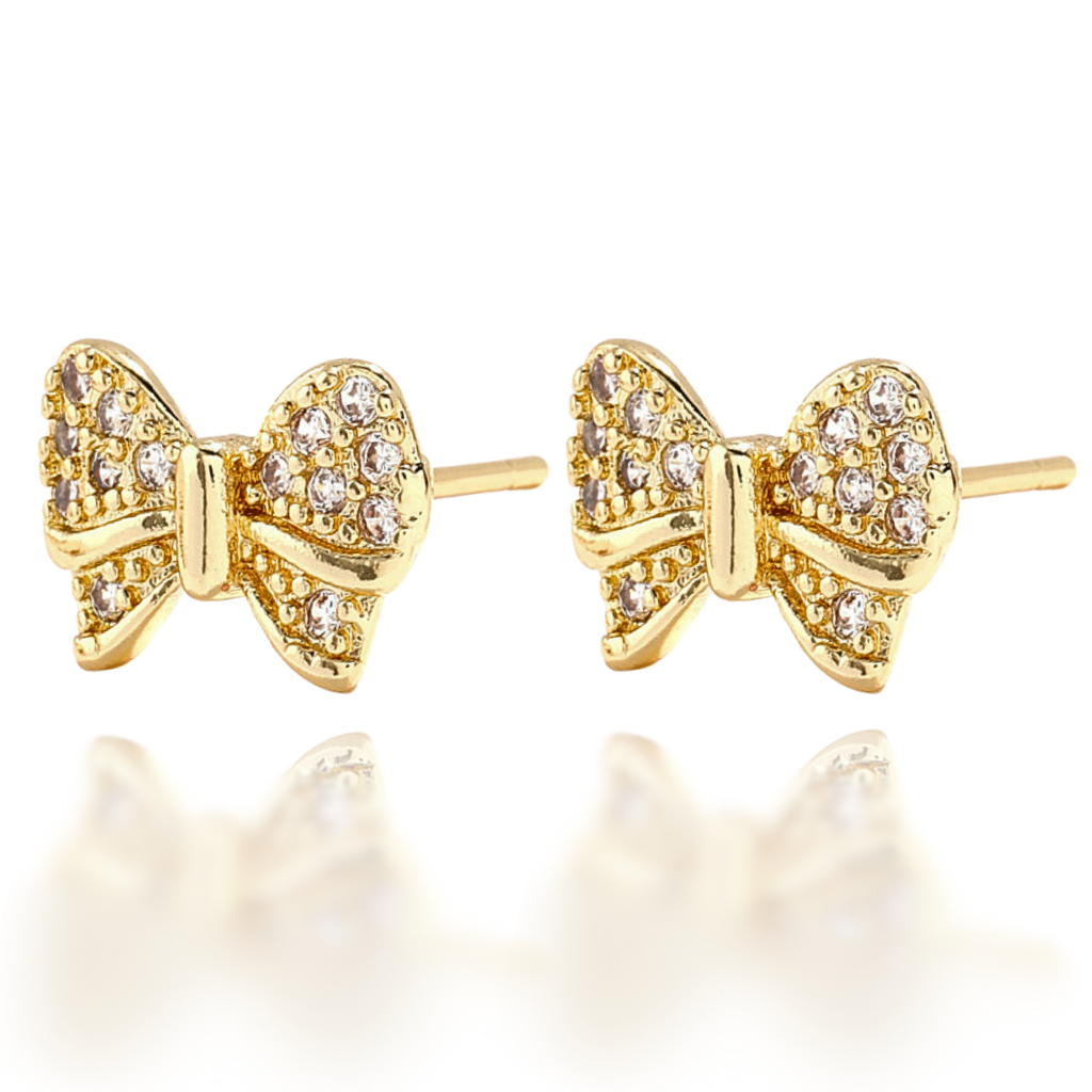 Cute Bow Stud Earrings in Gold & Silver – AMADI Jewelry