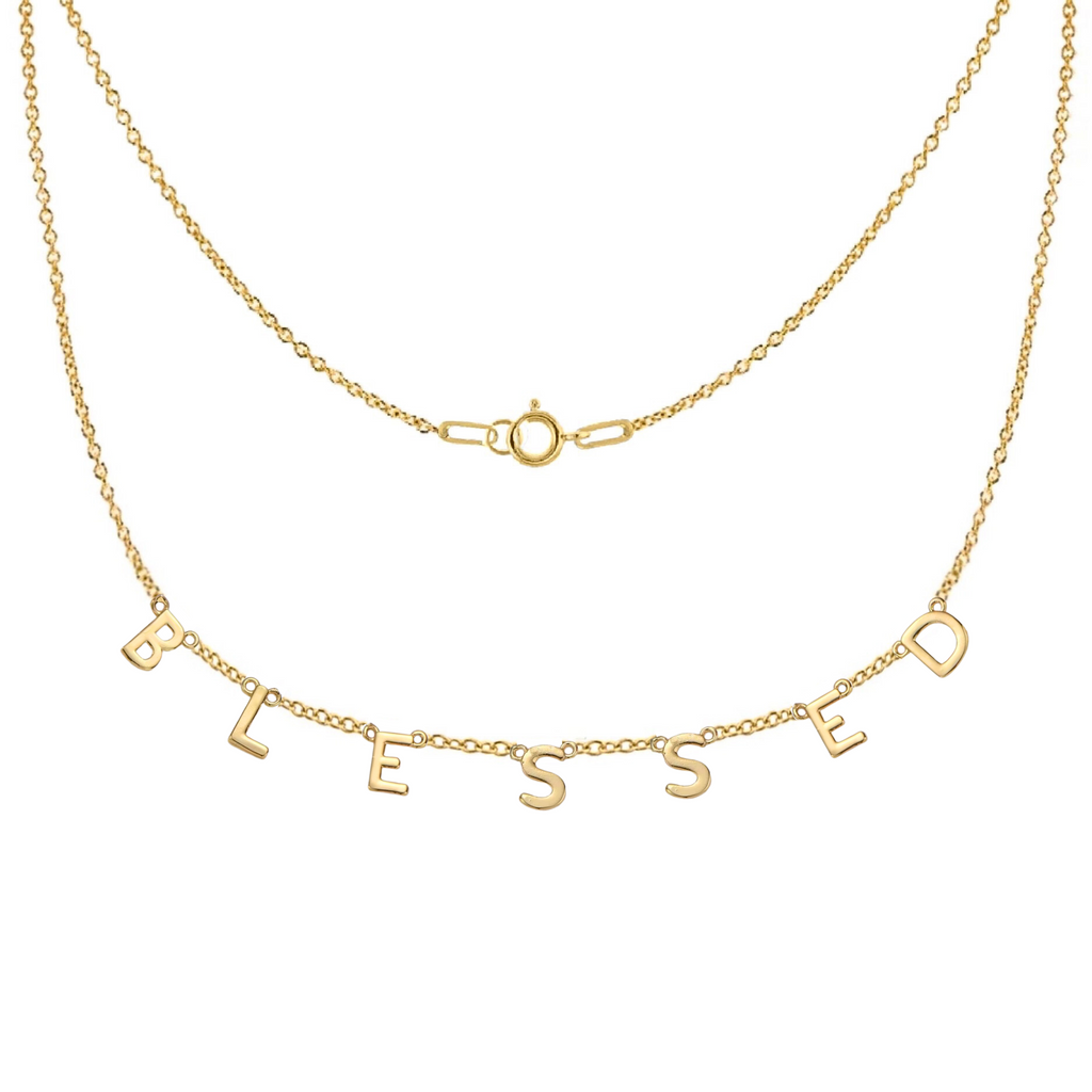 BLESSED Gold-Filled & Sterling Silver Necklace | Dainty Christian ...