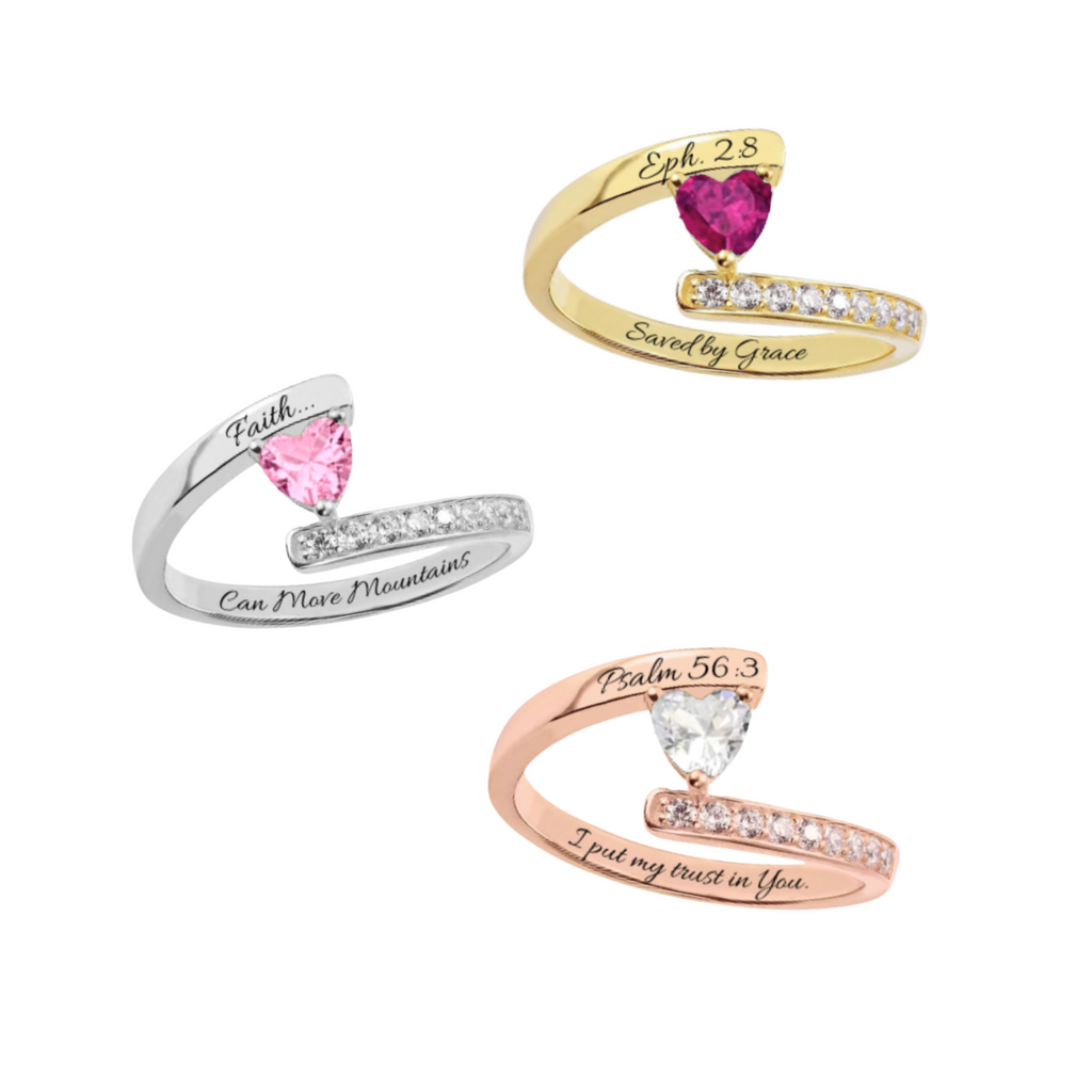 Engraved Interlaced Heart Ring – AMADI Jewelry